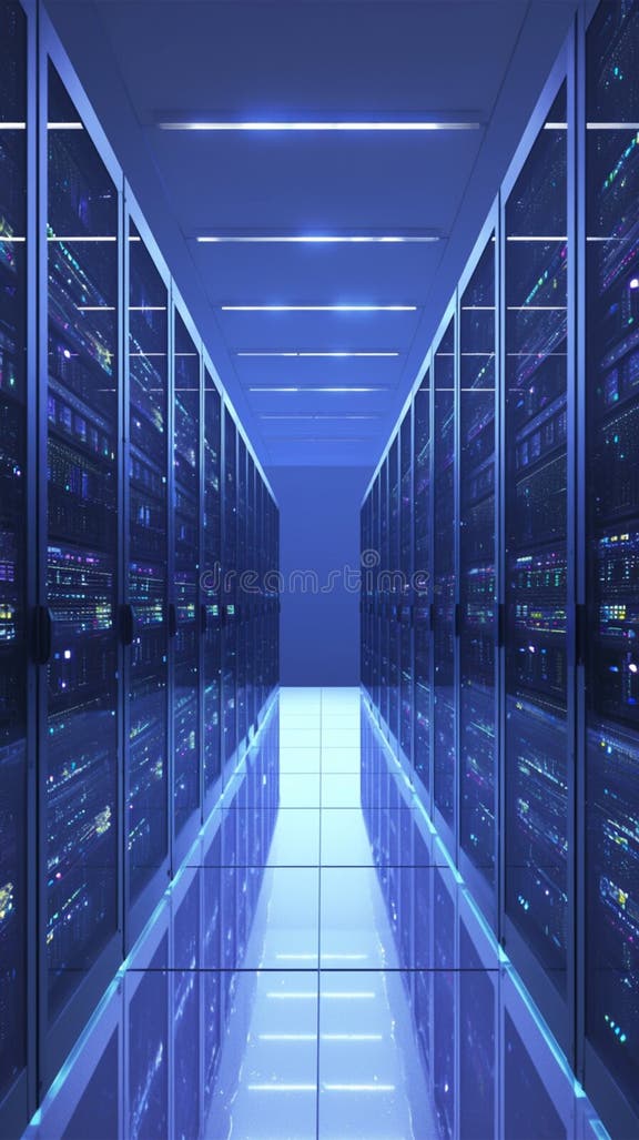 Network Security Computer Racks in a High Tech Data Center Stock ...