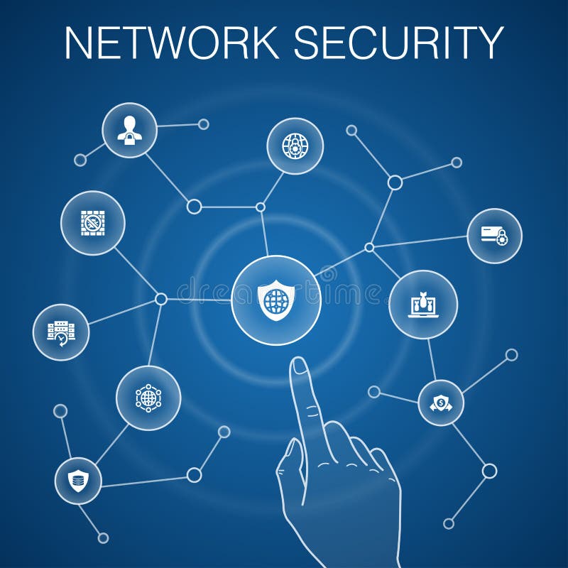 Network Security Presentation Template Stock Vector - Illustration of ...