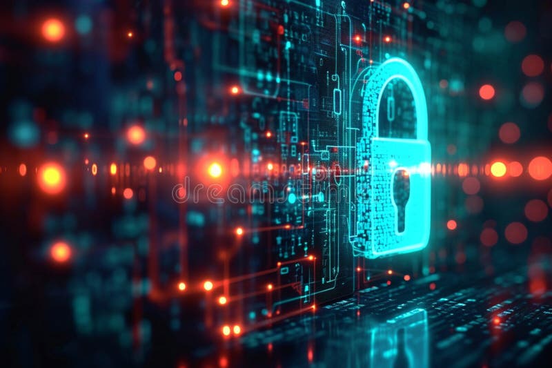 Network Security Digital Key and Lock Protect Against Cyber Threats ...