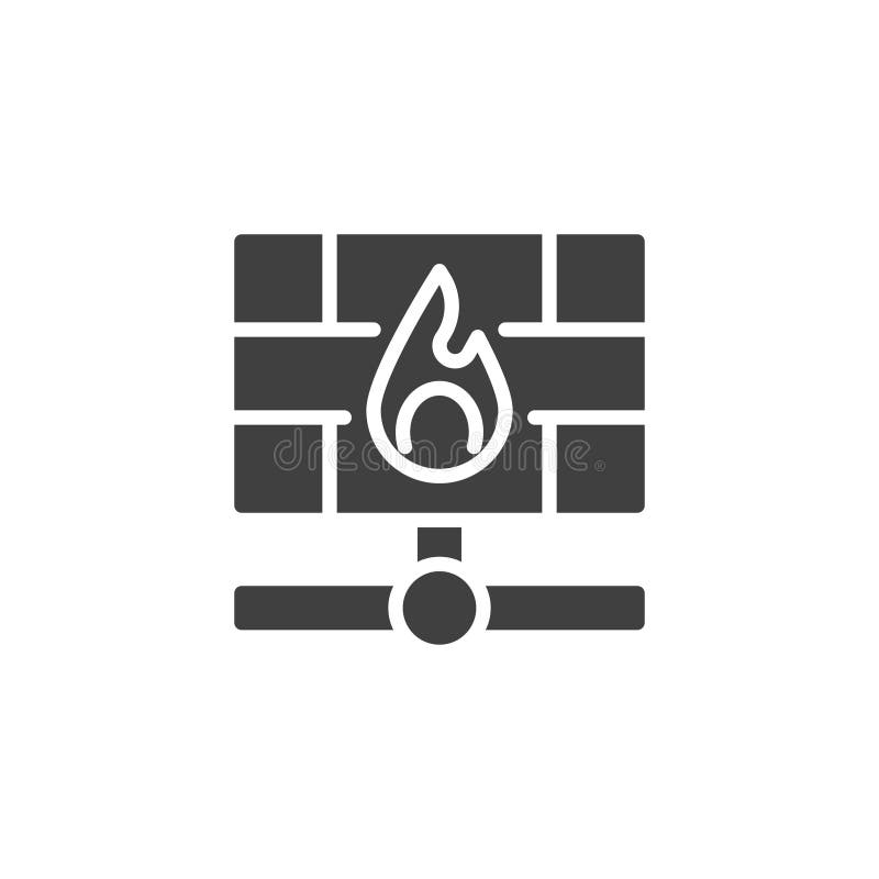 Network Security Firewall Vector Icon Stock Vector - Illustration of ...