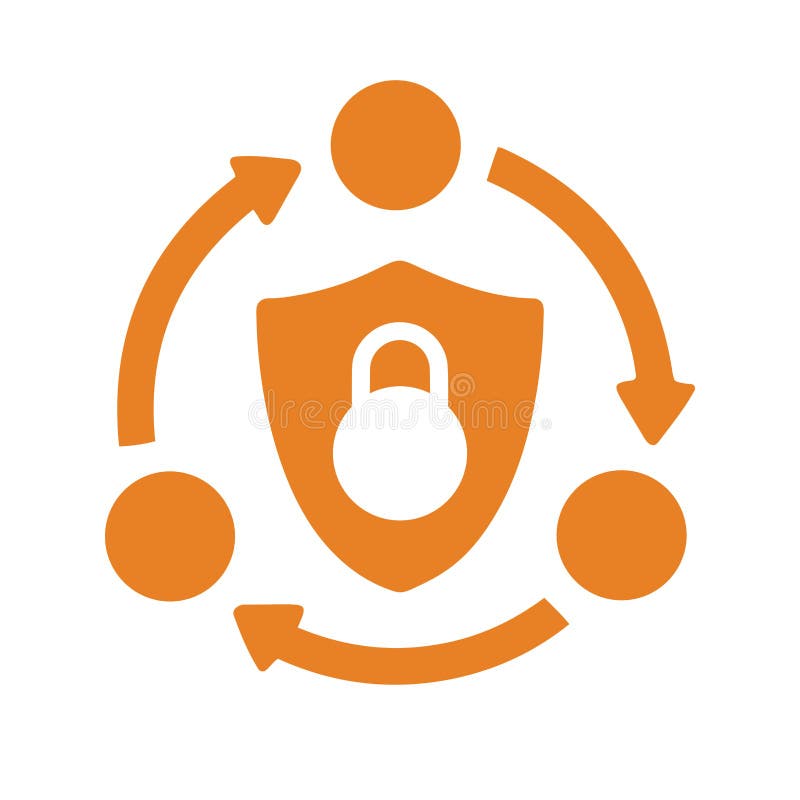 Network, Security Icon. Orange Vector Design Stock Illustration ...