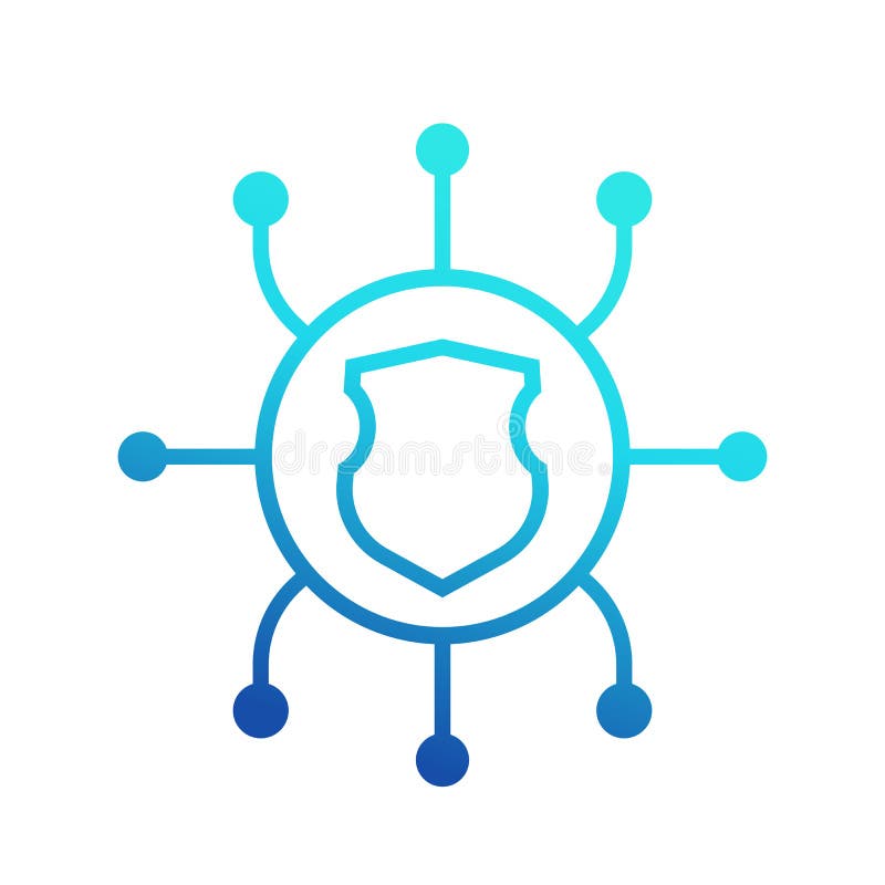 Network Security Icon with Shield and Globe Stock Vector - Illustration ...