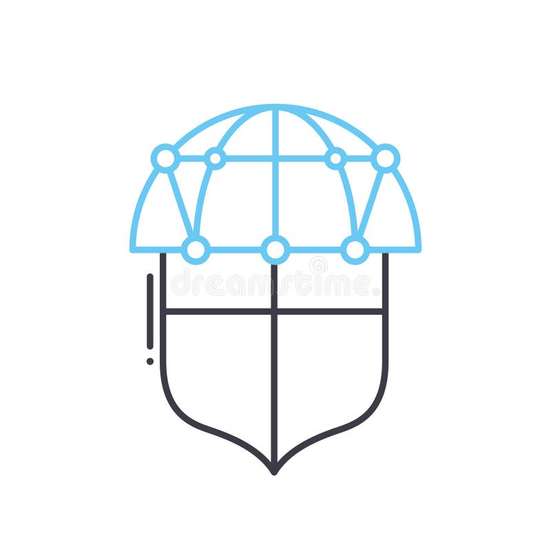 Network Security Line Icon, Outline Symbol, Vector Illustration ...