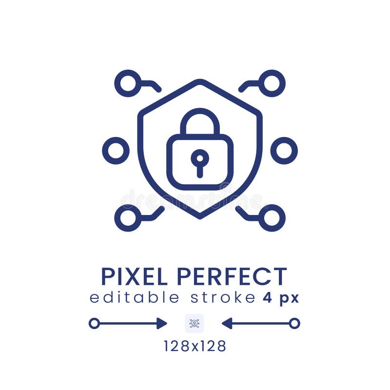 Network Security Linear Desktop Icon Stock Vector - Illustration of element, flat: 268304689