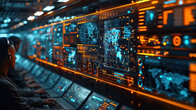 Network Security Monitoring Stock Illustration - Illustration of attack ...