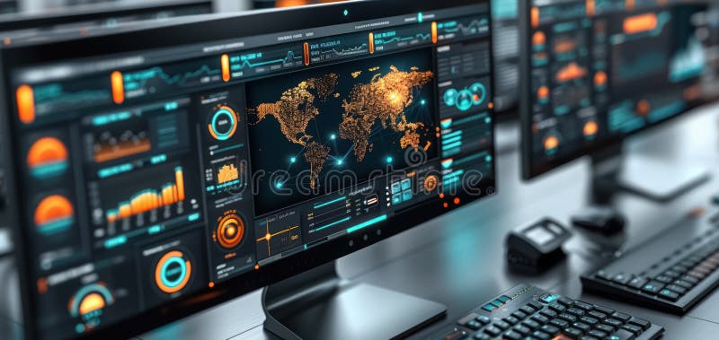 Network Security Monitoring Stock Illustration - Illustration of ...