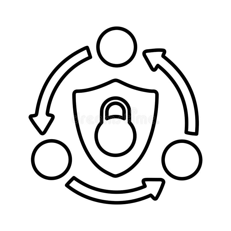 Network, Security Outline Icon. Line Art Design Stock Illustration ...