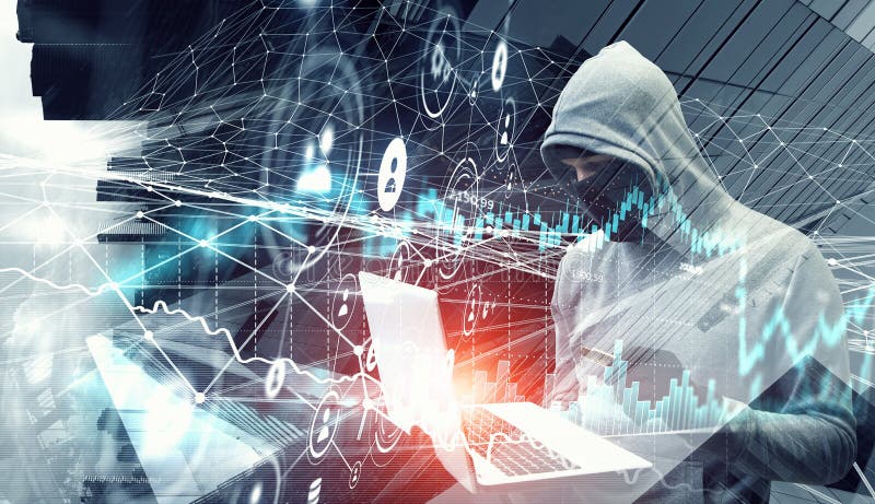 Network Security and Privacy Crime. Mixed Media Stock Photo - Image of ...