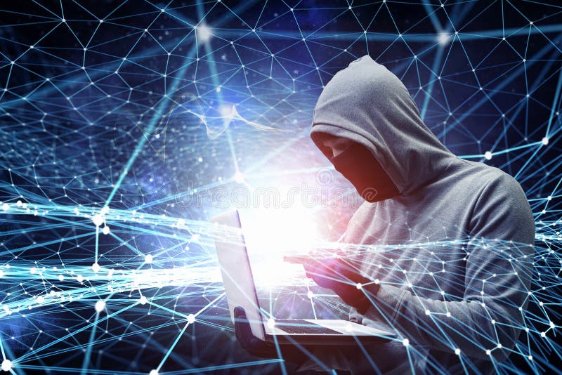 Network Security and Privacy Crime. Mixed Media Stock Image - Image of ...