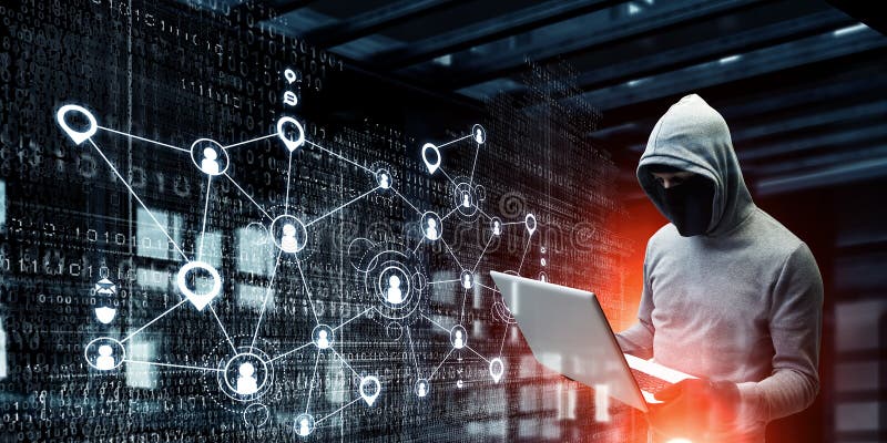 Network Security and Privacy Crime. Mixed Media . Mixed Media Stock ...