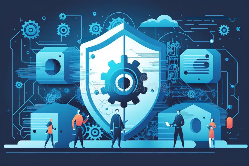 Network Security Protection Lock. Information Technology Cyber Security ...