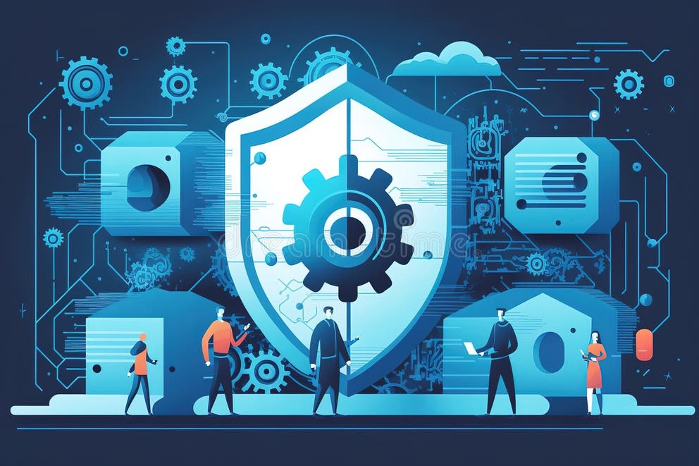 Network Security Protection Lock. Information Technology Cyber Security ...