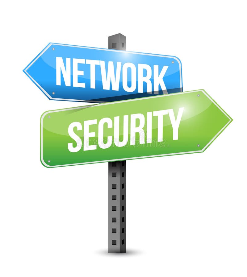 Network Security Road Sign Illustration Design Stock Illustration ...