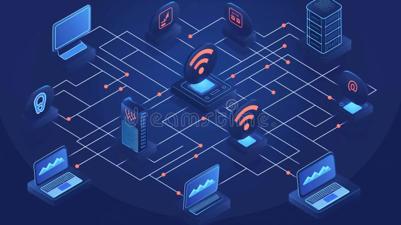 Network Security: Secure Wi-Fi Networks, VPN Icons, Secure Network ...
