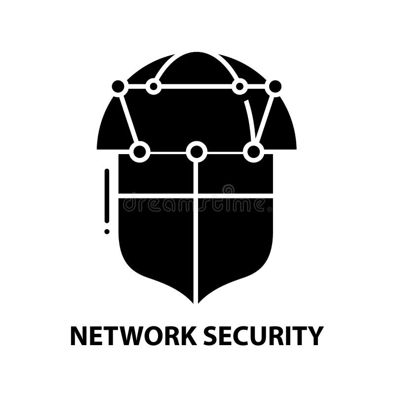 Network Security Symbol Icon, Black Vector Sign with Editable Strokes ...