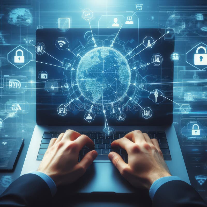 Network Security System Computer, Network Internet Safety Stock ...