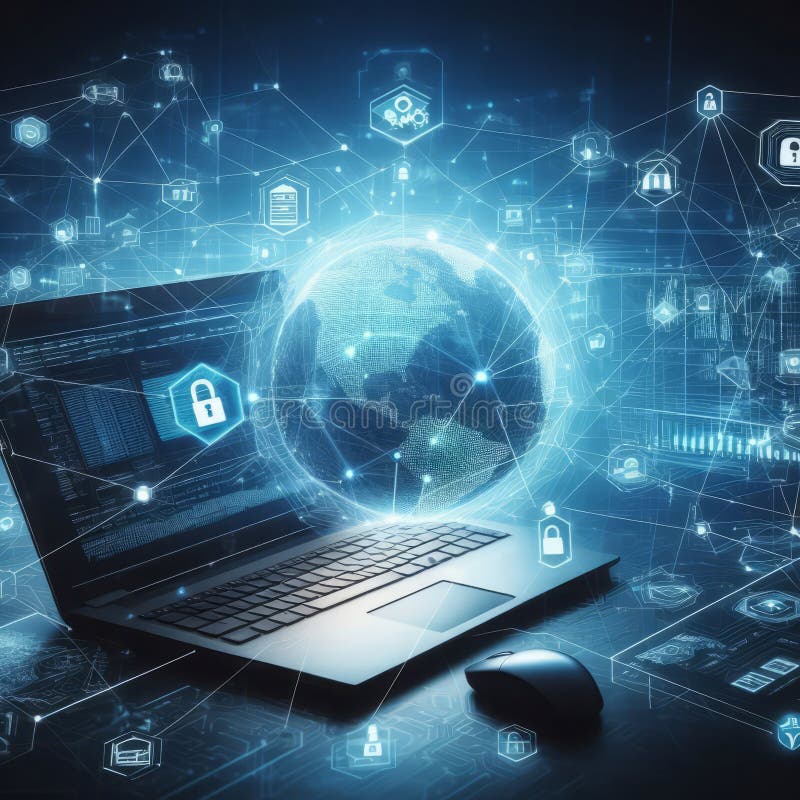 Network Security System Computer, Network Internet Safety Stock ...