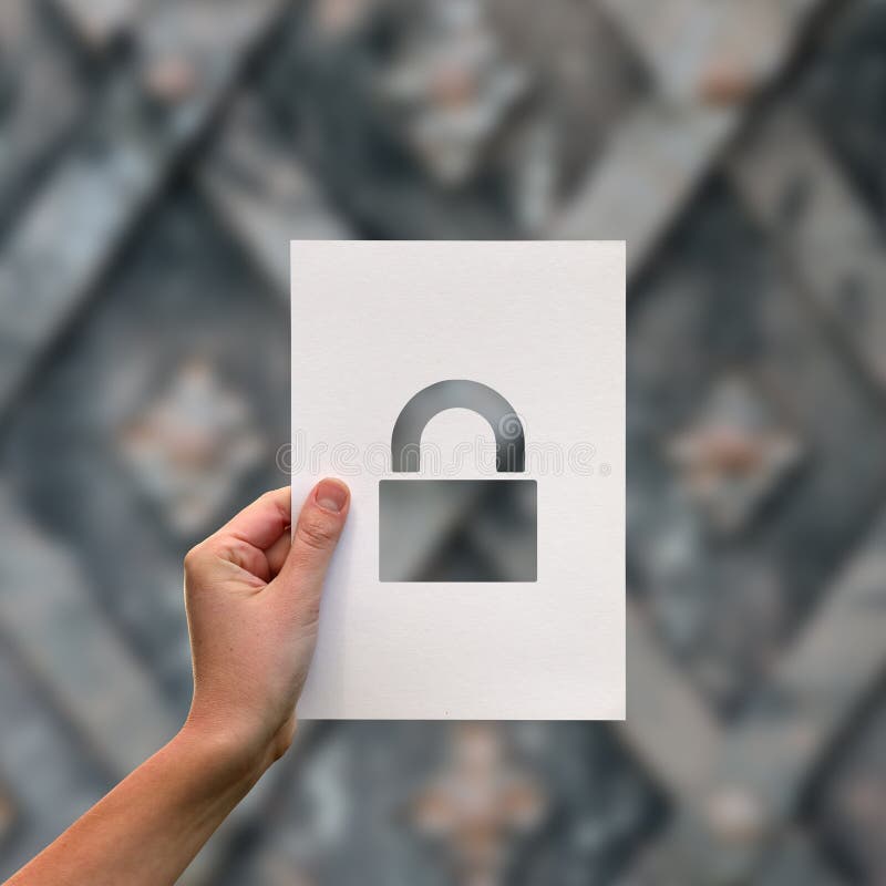 Network Security System Perforated Paper Padlock Stock Image - Image of ...