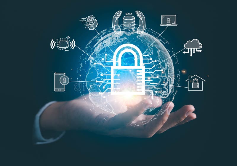 Network Security System. Personal Data Information on Tablet ...