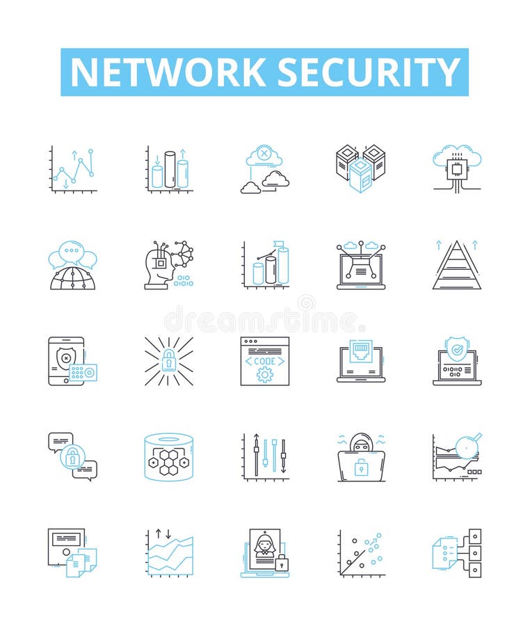 Cyber Icons, Signs, Outline Symbols, Concept Linear Illustration Line ...