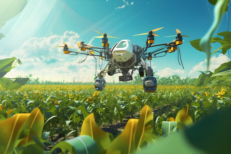 Automation On Optimizing Crop Management And Resource Utilization Ai Generated Stock Image