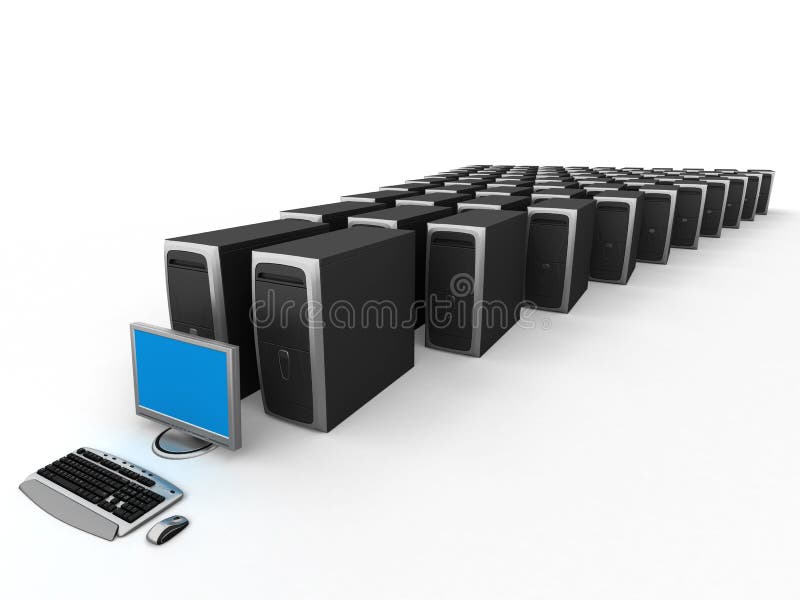Switch Rack With Cables And Routers Stock Illustration - Illustration ...