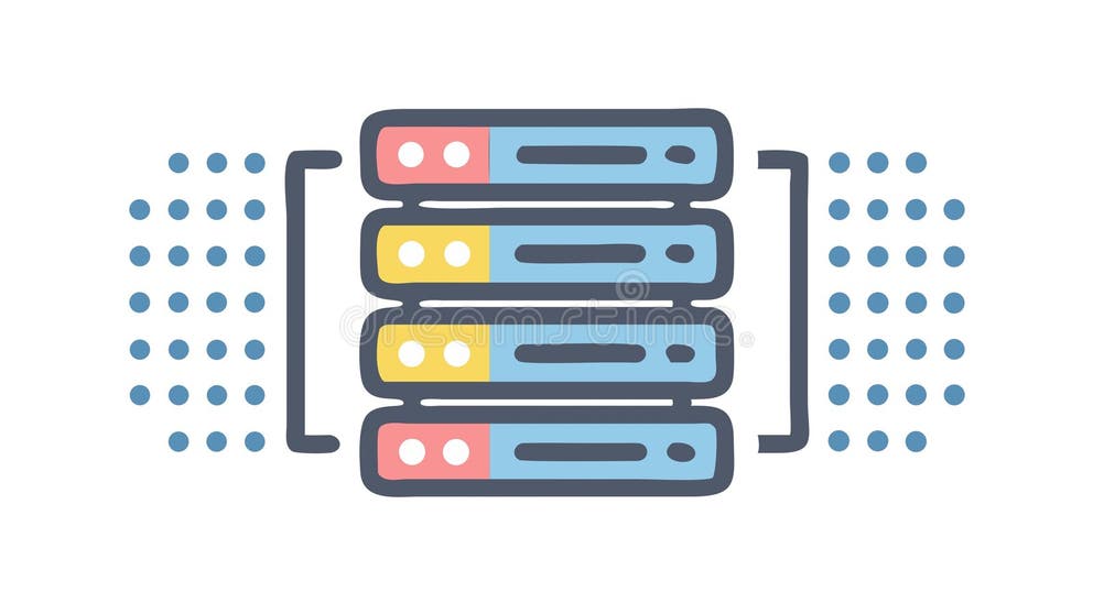 Network Server Array Icon, Secure Data Infrastructure, Vector Design Generative AI Stock ...