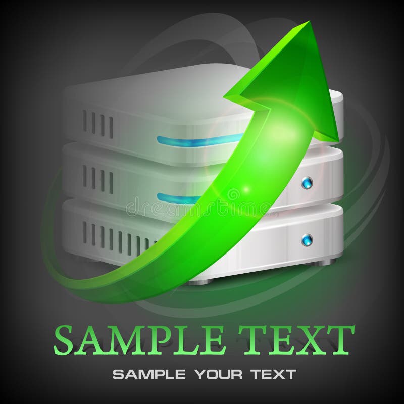 Network server with arrow stock vector. Illustration of silver - 35236536