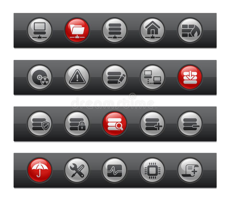 Network & Server // Button Bar Series Stock Vector - Illustration of ...