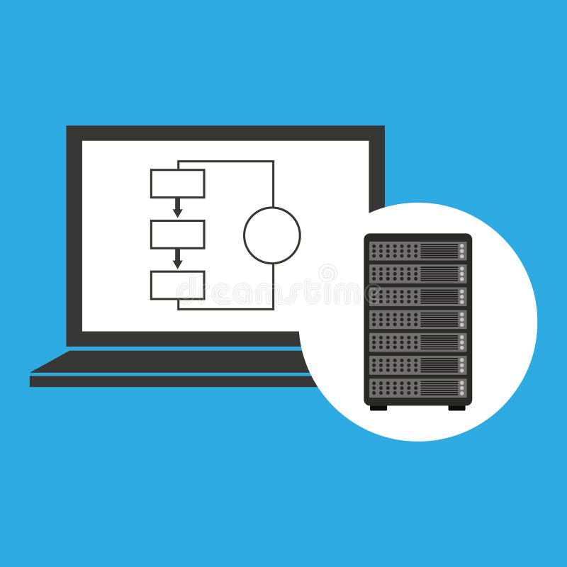 Network Server Concept Laptop Data Stock Vector - Illustration of ...