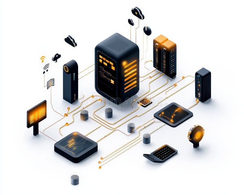 Network Server Digital Connectivity Illustration Stock Illustration ...