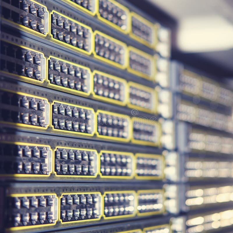 Network Server Equipment, Switches without Connected Wires Stock Photo ...