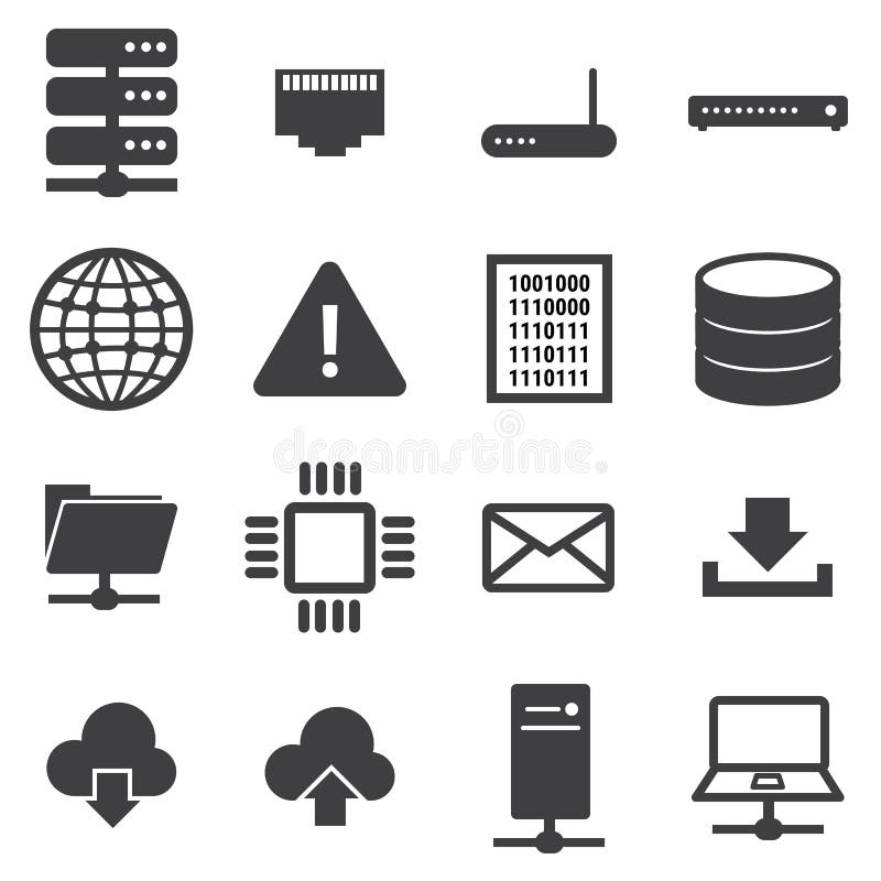 Network And Server Icon Set Stock Vector Illustration Of Firewall Globe 113775455