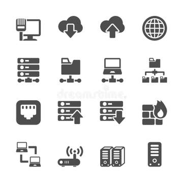 Network and Server Icon Set, Vector Eps10 Stock Vector - Illustration ...