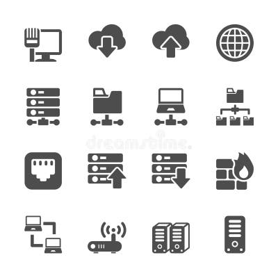 Network and Server Icon Set, Vector Eps10 Stock Vector - Illustration ...