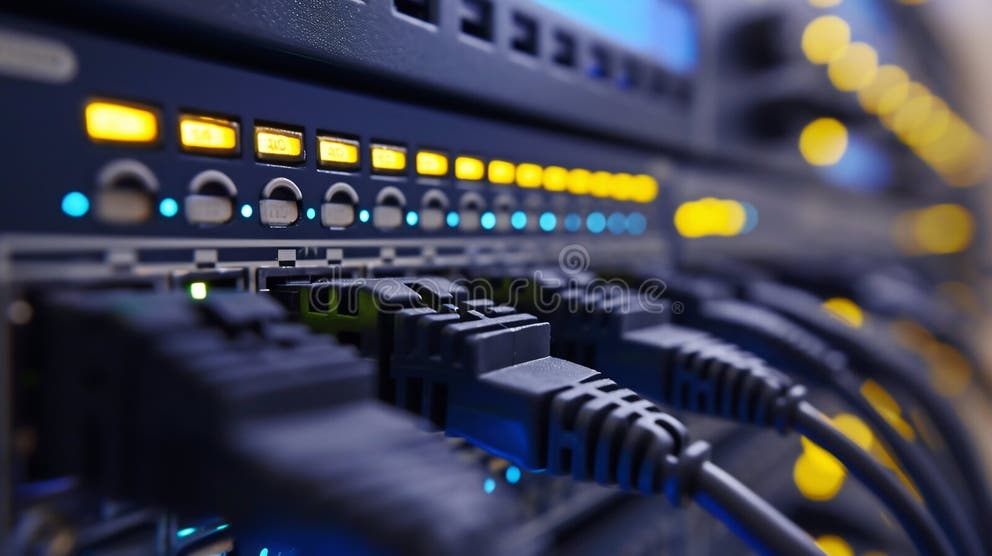 Network Server Room Connectivity. Generative Ai Stock Illustration ...