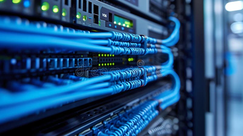 Network Server Room Connectivity. Generative Ai Stock Illustration ...