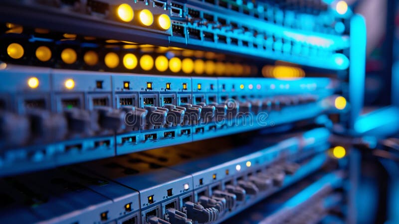 Network Server Room Connectivity. Generative Ai Stock Illustration ...