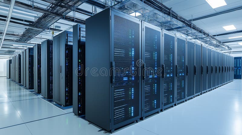 Network Server Room at Data Center Stock Image - Image of room, wired ...