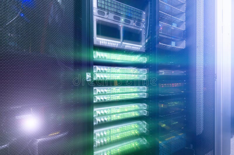 Network Server Room. Futuristic Techno Design Stock Image - Image of ...