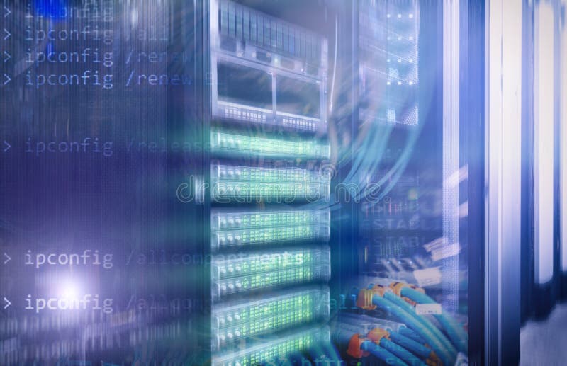 Network Server Room. Futuristic Techno Design Stock Image - Image of ...