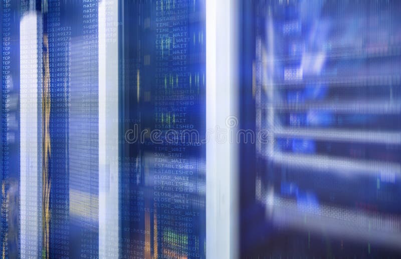 Network Server Room. Futuristic Techno Design Stock Image - Image of ...