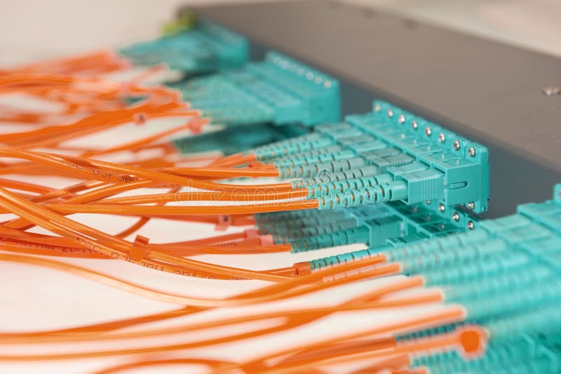 Close Up of Internet Wires Connected To the Network Server Stock Image ...