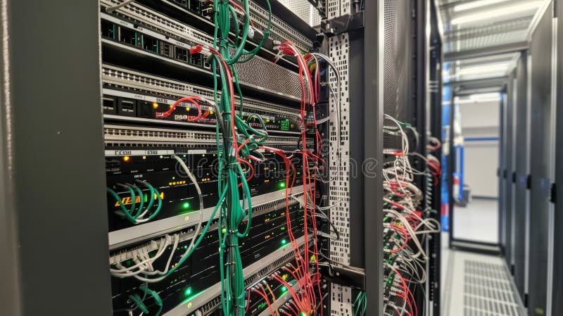 Network Server Room with Routers and Switches Stock Photo - Image of ...