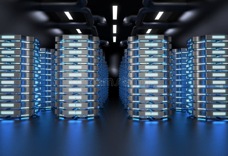 Network Server Room stock illustration. Illustration of array - 65457045