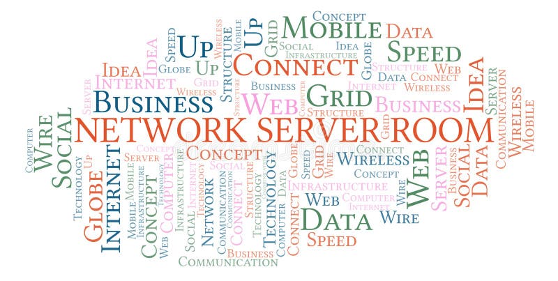 Network Server Room Word Cloud. Stock Illustration - Illustration of ...