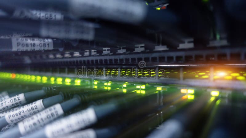 Network Server Switch with LED Flashing. Supercomputer Stock Photo ...