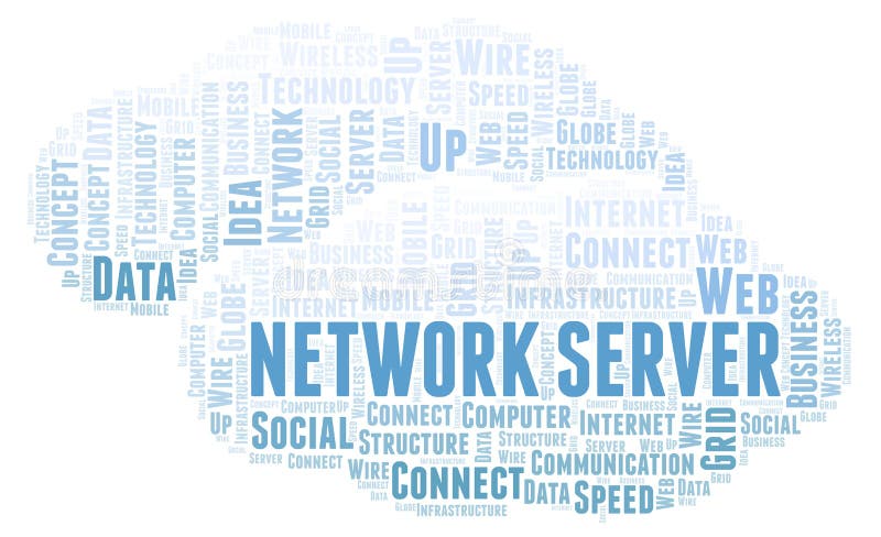 Network Server word cloud. stock illustration. Illustration of data ...