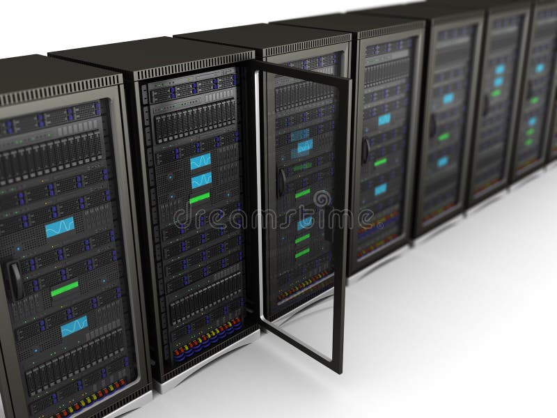 Network servers stock illustration. Illustration of opened - 46898083