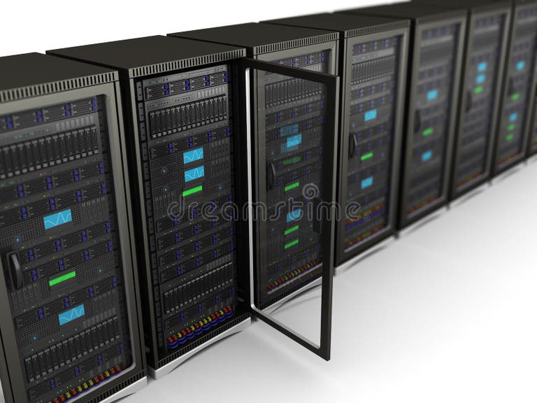 Network servers stock illustration. Illustration of opened - 46898083